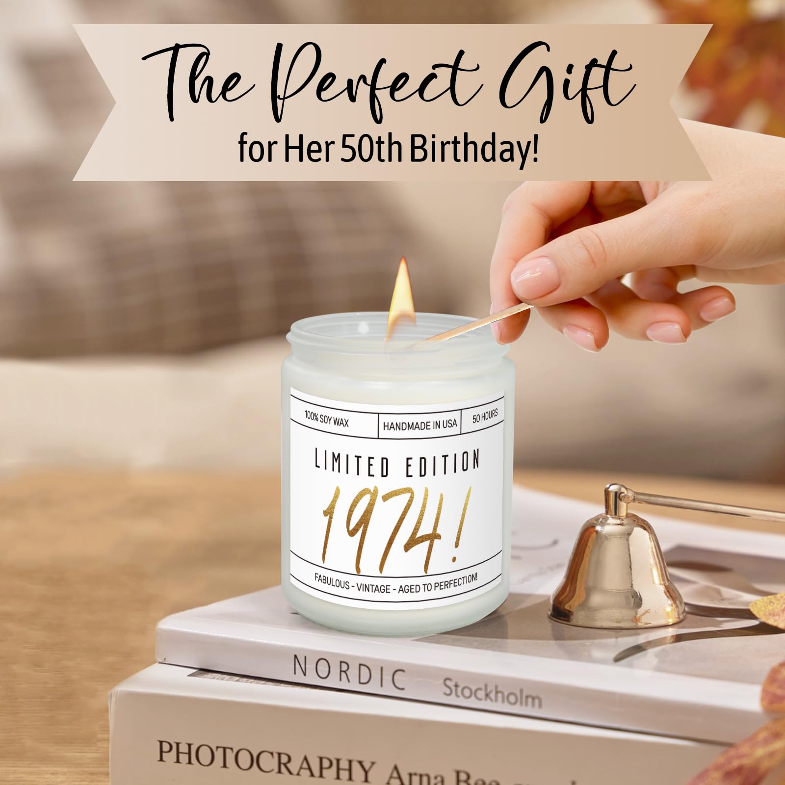 50th Birthday Gifts for Her, 50th Birhtday Gifts for Women, Women 50 Gifts, 50th Gift Baskets, Unique Funny 50th Birthday Ideas, 50 Years Old Gifts for Sister Friend Mom Wife Coworker Born in 1974