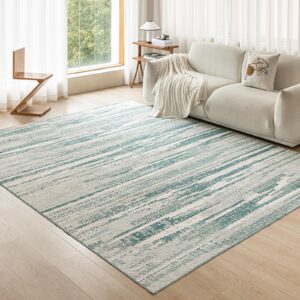 omerai rug 5x7 area rug for bedroom washable rug for living room kitchen dining room rugs non-slip home decor carpet faux wool rug large modern art ultra soft area rug, teal green vigorous