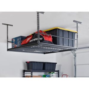 muscle rack, steel storage ceiling rack with wire deck 47 in. w x 28 in. h x 47 in. in silver vein