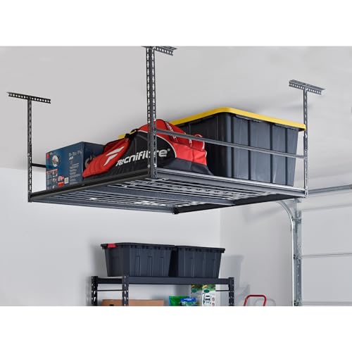 Muscle Rack, Steel Storage Ceiling Rack with Wire Deck 47 in. W x 28 in. H x 47 in. in Silver Vein