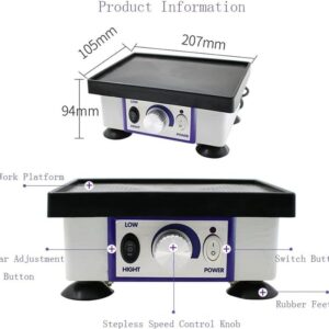 VIBURISH Lab Small Square Quartet Vibrator - Plaster Oscillator Gypsum Mixing Machine with High/Low Control Function