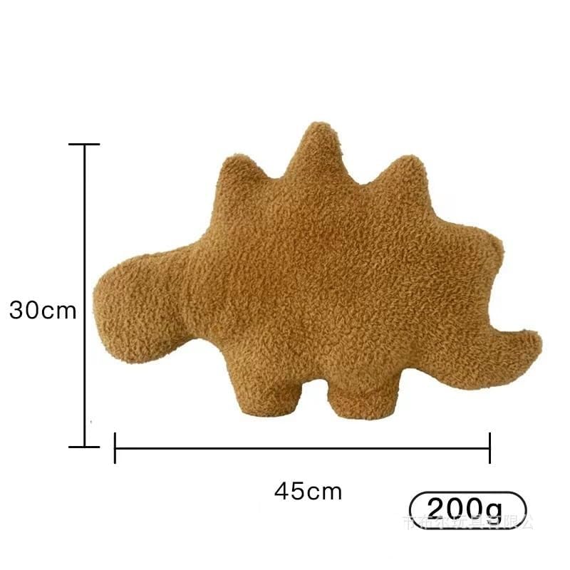 Dino Chicken Nugget Plush Toy - 45cm Large Soft Stuffed Dinosaur Pillow, PP Cotton-Filled Animal Shape Toy, Cute Plushies for Kids, Play and Decor, Ideal Gift (Stegosaurus)