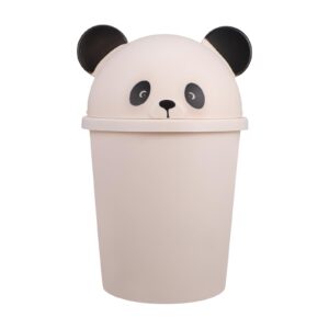 luxshiny 10l cartoon panda trash can plastic garbage bin with lid garbage can rubbish pail waste basket toilet paper bucket for bathroom kitchen office dorm