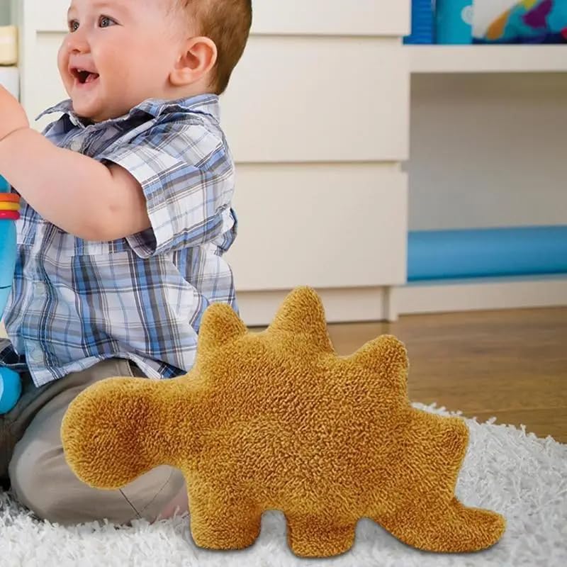 Dino Chicken Nugget Plush Toy - 45cm Large Soft Stuffed Dinosaur Pillow, PP Cotton-Filled Animal Shape Toy, Cute Plushies for Kids, Play and Decor, Ideal Gift (Stegosaurus)