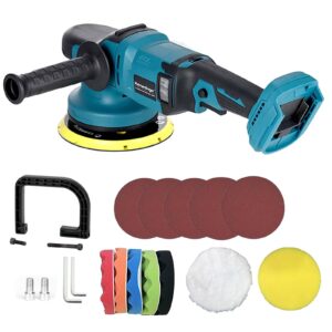 cordless car buffers polisher kit for makita 18v battery(not included),6 inch orbital polisher,6 variable speed, portable polishing waxer machine for car detailing waxing buffer sander