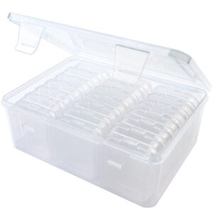 moon magpie bead organizers box, plastic storage cases mini clear bead storage containers transparent boxes with hinged lid and rectangle clear craft case