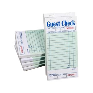 batrical guest checks server note pads 300 sheets waitress notepad for restaurants (6 books) 3.5" x 6.75" per ticket book