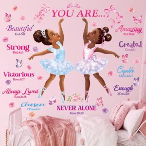 decowall sg2-2319 black girl magic ballerina wall stickers decals afro art women inspirational bedroom nursery gift beautiful playroom kids décor baby butterfly decoration motivational room