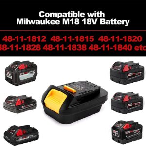 MIL18DL Adapter for Milwaukee to for Dewalt Battery, for Milwaukee M18 18V Lithium Battery Convert to for Dewalt 20V MAX XR Lithium Battery,Power for Dewalt 20V Cordless Tools