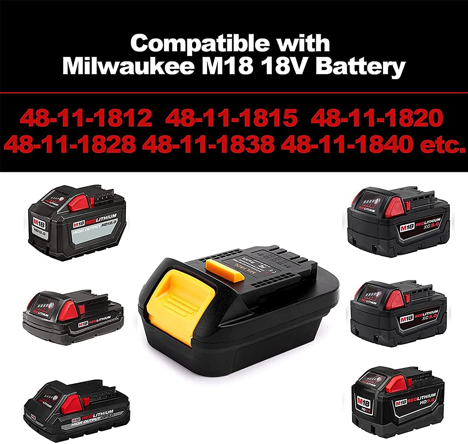 MIL18DL Adapter for Milwaukee to for Dewalt Battery, for Milwaukee M18 18V Lithium Battery Convert to for Dewalt 20V MAX XR Lithium Battery,Power for Dewalt 20V Cordless Tools