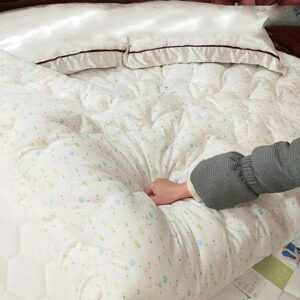 SORECI Soft and Fluffy Round Mattress Topper - Quilted Comfort Pad with 100% Thick Cotton Fill for Healthy Kids Sleeping - Removable and Reversible,6kg-Diameter220cm(87inch)