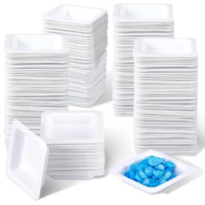 saysurey 200 pcs weigh boats small 7 ml plastic disposable trays for scale plastic square weighing boats mini pour boat tray powder weight, epoxy, food samples