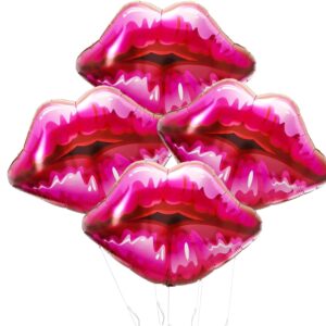 4pcs lip balloons kiss balloons valentines foil balloons gals balloons valentines day balloon set for lip decoration valentines day decorations girls night galentines party decor