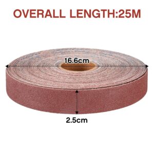 Emery Cloth Roll,120 Grit Continuous Sandpaper Roll 1" x 85 Feet Sandpaper Roll for Wood Furniture Finishing Metal Sanding Automotive Polishing