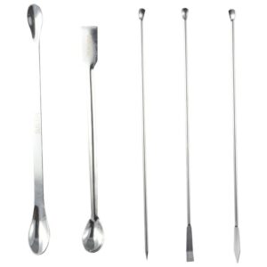 shuati micro sampling scoop stainless steel universal silver double ended mixing spoon wide application lab spatula laboratory supplies