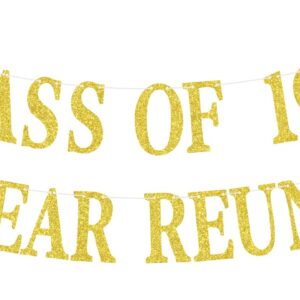 Happy 30th Anniversary Banner, Class of 1994, 30 Years Later, Class Reunion Party Decorations Gold Glitter