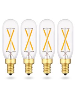 vintage dimmable t6 led bulb, 25w equivalent/ 2 watt, antique e12 edison candelabra light bulbs, 2700k soft warm white t8/t25 small tubular chandelier lamp, 4 pack