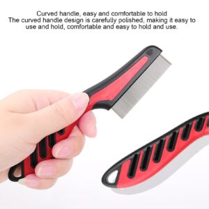 Flea Comb with Rubber Handle, Flea and Tick Comb for Dogs & Cats, Dog Hair Comb Double-Row Cat Flea Combs, Tick Removal Pet Grooming Supplies