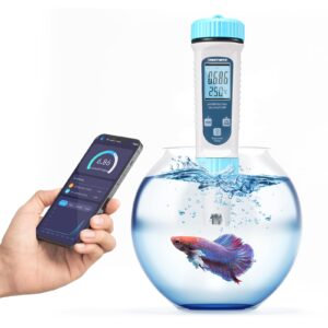 xpertmatic digital ph meter, 7in1 ph tds ec salt temp s.g orp, high accuracy water tester, bluetooth control, for pool, hydroponics and aquariums