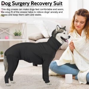 Hamiledyi Dog Onesie Anti-Licking Dog Bodysuit Spay Surgical Recovery Suit for Dogs Pet Cone Alternative After Surgery Full Body Dog Shedding Suit for Female Male Neuter Dogs Claming Pajamas (XXL)