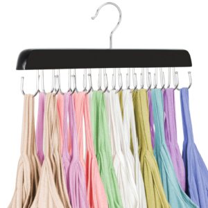 topia hanger bra hanger for closet, tank top hangers 20 hooks capacity foldable wood space saving hangers closet organizer for tank top, bra, scarf, belt, tie etc - ct46b