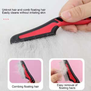 Flea Comb with Rubber Handle, Flea and Tick Comb for Dogs & Cats, Dog Hair Comb Double-Row Cat Flea Combs, Tick Removal Pet Grooming Supplies