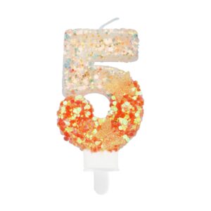 number 5 candle, orange butterfly candle 5 birthday number candles 5 for cake candles party supplies