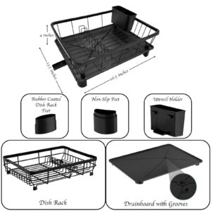 Remarkable Home Dish Drying Rack with Rotating Drain - Stainless Steel Kitchen Counter Dish Drying Rack, Large Capacity Dish Drainer, Kitchen Organizer for Dishes, Cups, Knives, Forks and Spoons