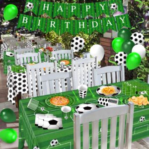 Soccer Party Decorations, 143Pcs Soccer Birthdday Party Supplies-Serves 24 with Soccer Plates and Napkins Tablecloth and Birthday Banner Balloons for Soccer Sports Theme Birthday Decorations