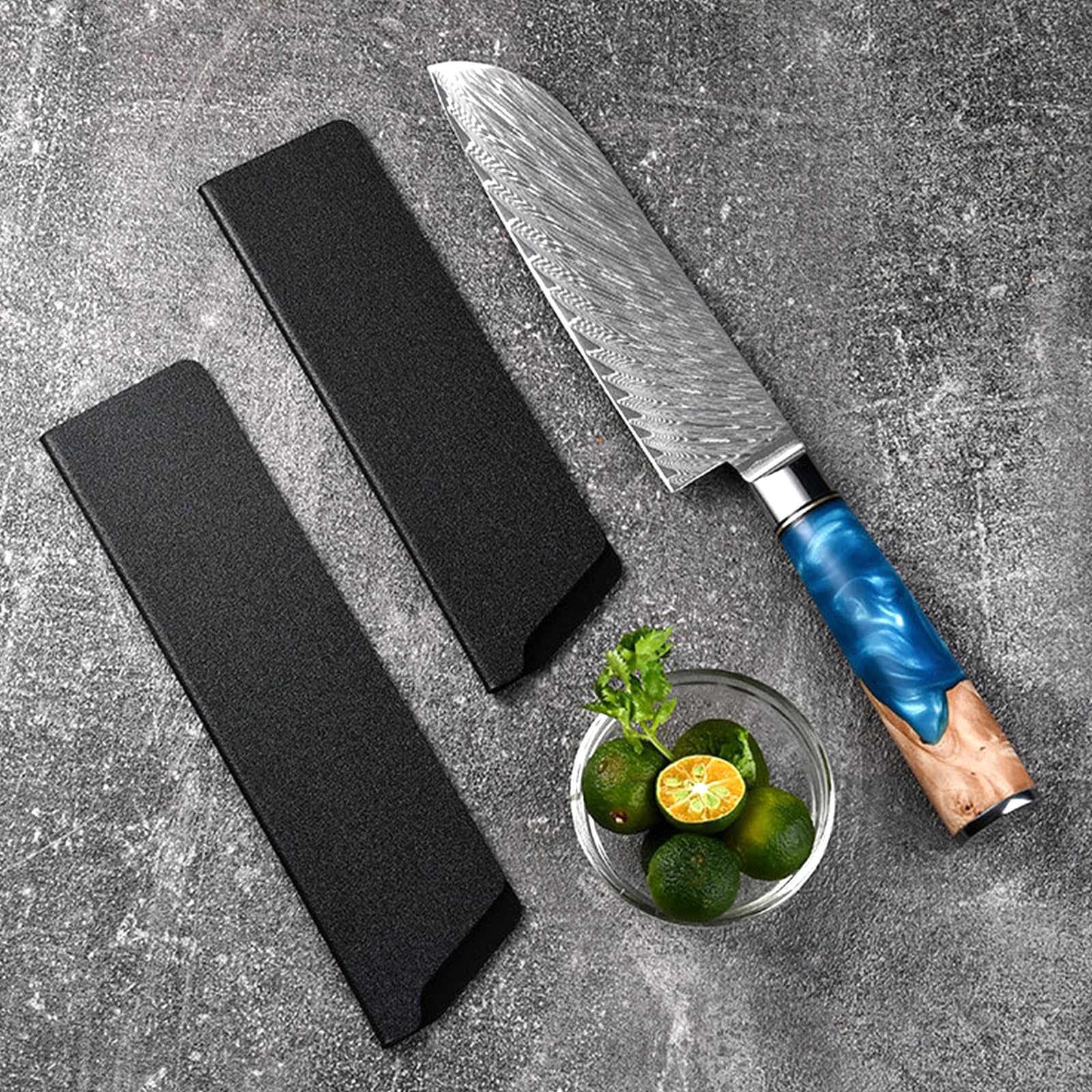 Knife Guard 8 Inch x 2 Inch RISHTEN Chef Knife Sheath Set 2 Pack Universal Waterproof Blade Edge Cover Knife Sleeves Protectors Guards for Kitchen Knives Extra Strength, Black