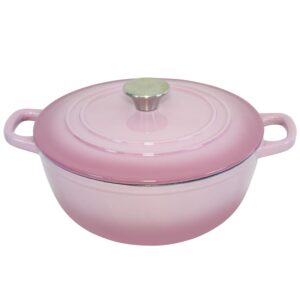 flavehc dutch oven pot with lid 4.8 qt cast iron dutch oven for bread baking pink enameled cast iron dutch oven with handels