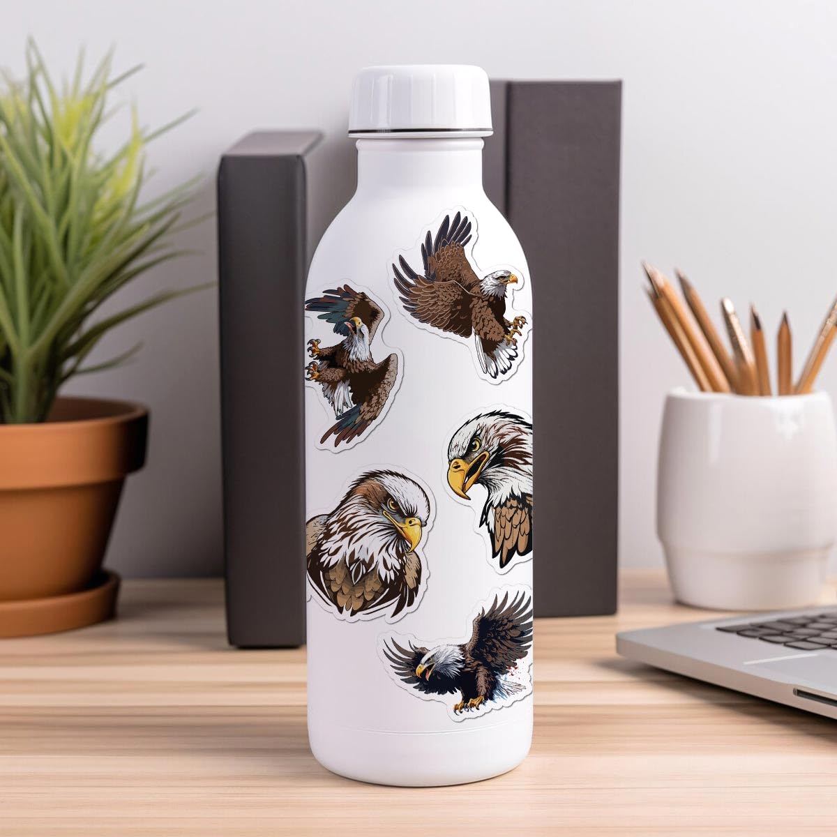 Pack 50 Pcs Animal Eagle Stickers for Water Bottles Waterproof Laptop Luggage Computer Phone Case Scrapbooking Guitar Teens Adults Funny Aesthetic Sticker Packs Small Vinyl Decals