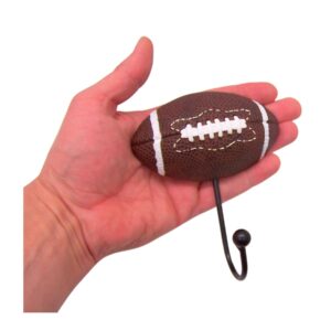 Wowser Football Wall Hooks, Set of 3, Sporty Interior Design, Wall Mounted Decor, 5.25 Inches