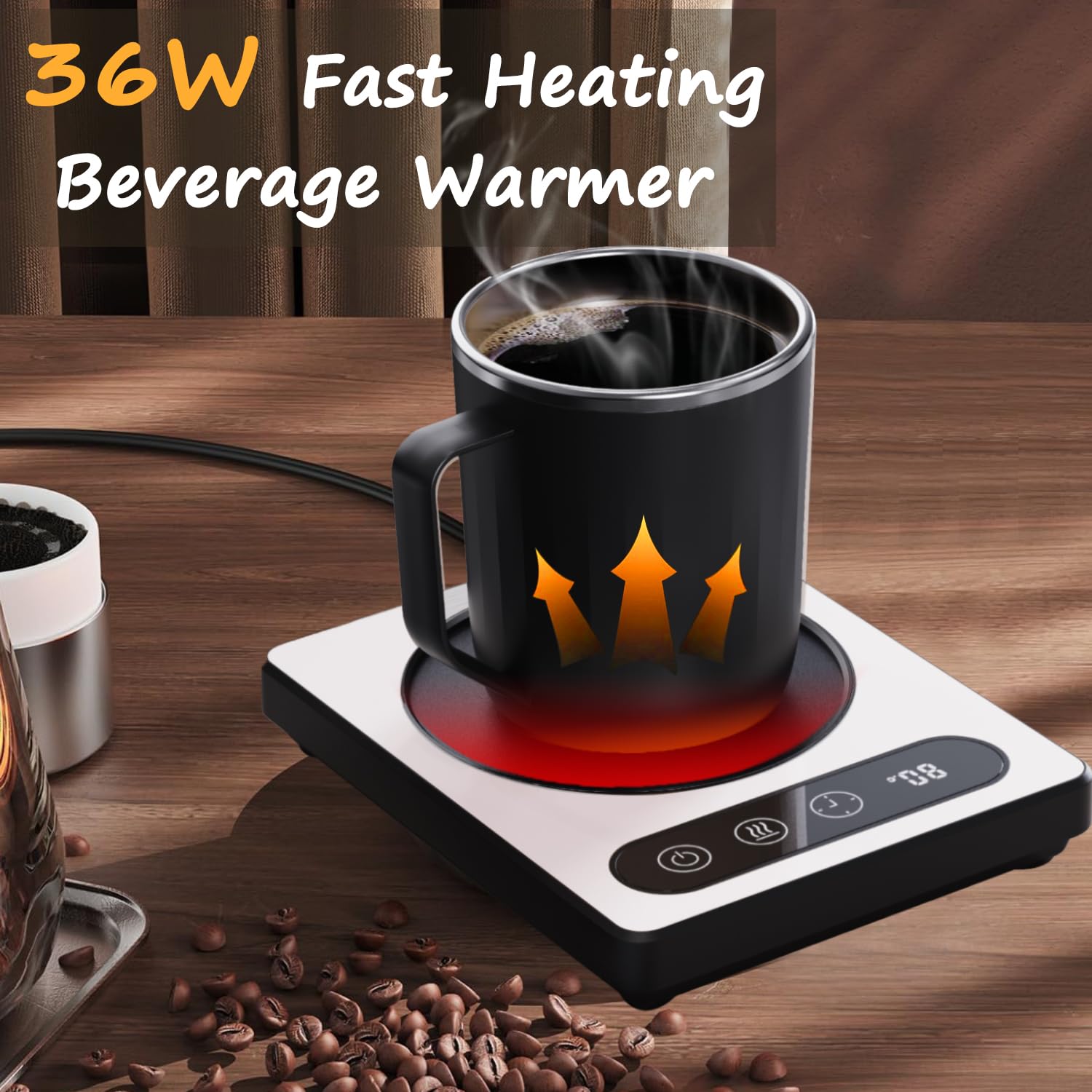 Gmaxty Coffee Mug Warmer,Coffee Warmer for Desk,Coffee Warmer with 9 Temperature Settings & 1-12 Hour Timer Auto Shut Off, Cup Warmer for Heating Coffee, Beverage, Milk, Tea and Hot Chocolate