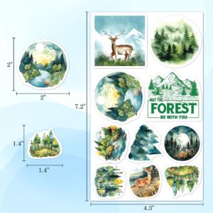 Pack 50 pcs Nature Forest Stickers for Water Bottles Waterproof Laptop Luggage Computer journaling Scrapbooking Teens Adults Women Funny Aesthetic Sticker Packs Small Vinyl Decals