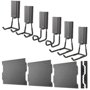 gator magnetics wall panel storage & organization system kit- includes 3 wall panels and 6 magnetic hooks, tool rack, heavy duty racks, garage storage systems, workshop storage, garage organization