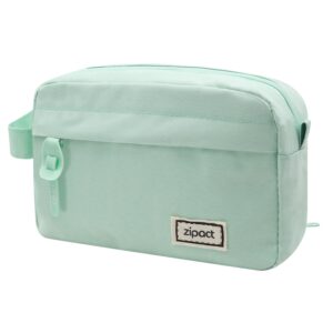 eliamo extra large capacity pencil case with zipper and handle, portable pen bag to organize school supplies or for a cosmetic bag, mint green