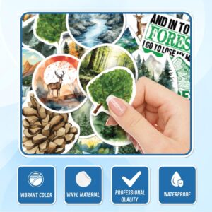 Pack 50 pcs Nature Forest Stickers for Water Bottles Waterproof Laptop Luggage Computer journaling Scrapbooking Teens Adults Women Funny Aesthetic Sticker Packs Small Vinyl Decals