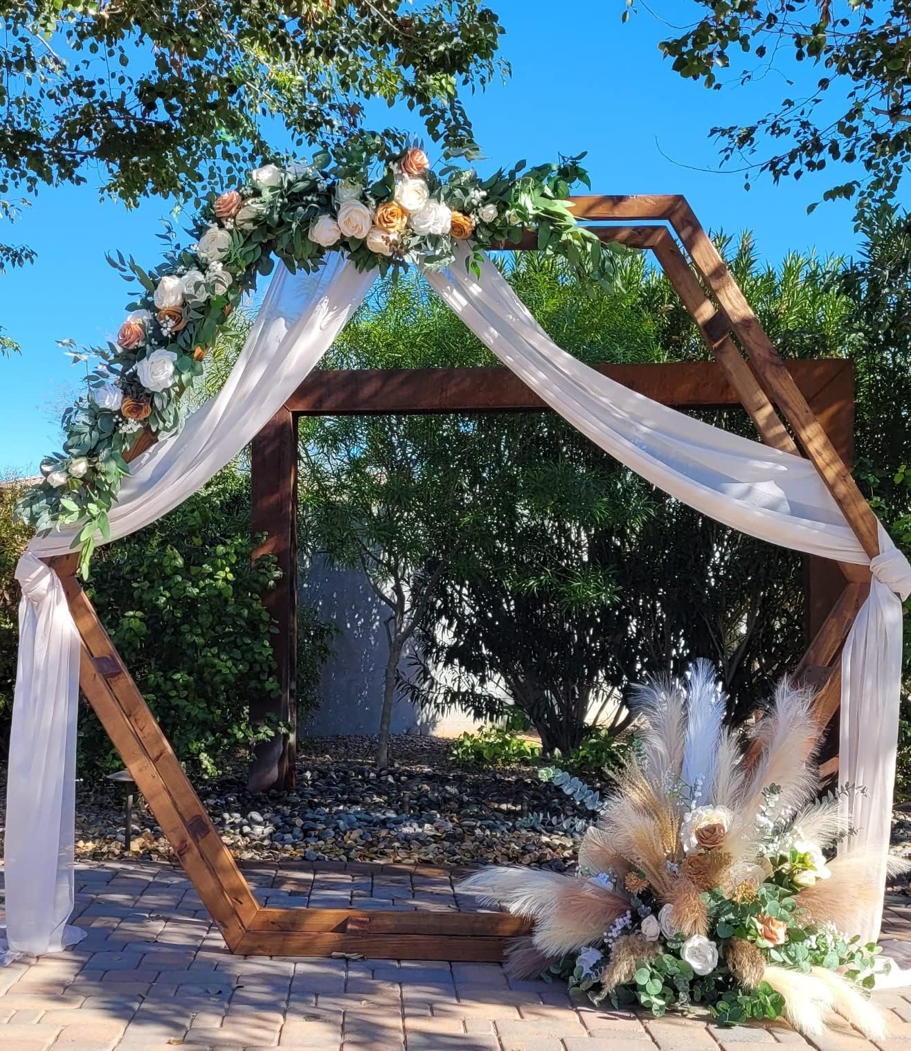 White Wedding Arch Draping Fabric 29" X 20FT Sheer Drapes Chiffon Fabric for Wedding Arbor Engagement Ceremony Party Bridal Shower Swag Fabric Decoration | White Fabric 1 Panel