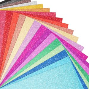 40 sheets 20 colors glitter cardstock, betybedy cricut paper cardstock, no-shed sparkly glitter, a5 glitter paper for arts and crafts - card making, scrapbooking, diy projects