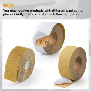 Shawya PSA Sandpaper Roll 80 Grit 2-3/4in x 20 Yards Self Adhesive Sticky Back Longboard Sand Paper Continuous Roll,Sand Sheets Roll for Woodworking, Auto Body, Air File Sander and Hand Sanding Blocks