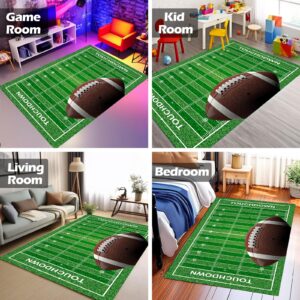 Osimiccp Football Rug for Boys Room 3'x5' Non Slip Football Field Rug,Boys Rugs for Bedroom Living Room Football Room Decor