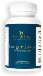 bill & coo longer lives fiber supplement - boost your pet's immunity with our unique bovine collagen peptides powder and beet root powder formula helps strengthen the heart, liver and digestive | 90g