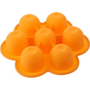 couponhub Silicone Egg Bite Maker with Cover, 2 Pack Large Egg Bites Mold with Plastic Lids, Reusable 7 Compartments Oven Liners for Bottom of Electric Oven, Boiled Egg Mold(Blue+Orange)