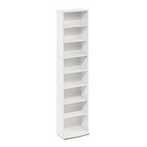 furinno jaya space saving multimedia storage tower, white