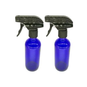 medical sales supply 8oz cobalt blue glass bottles with durable trigger sprayers - (2 pack)