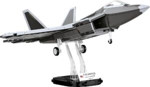 cobi armed forces lockheed f-22 raptor, black & white