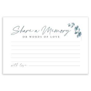 clever signs 50 pcs share a memory card, 4" x 6" - for celebration of life birthday anniversary memorial funeral graduation bridal shower game