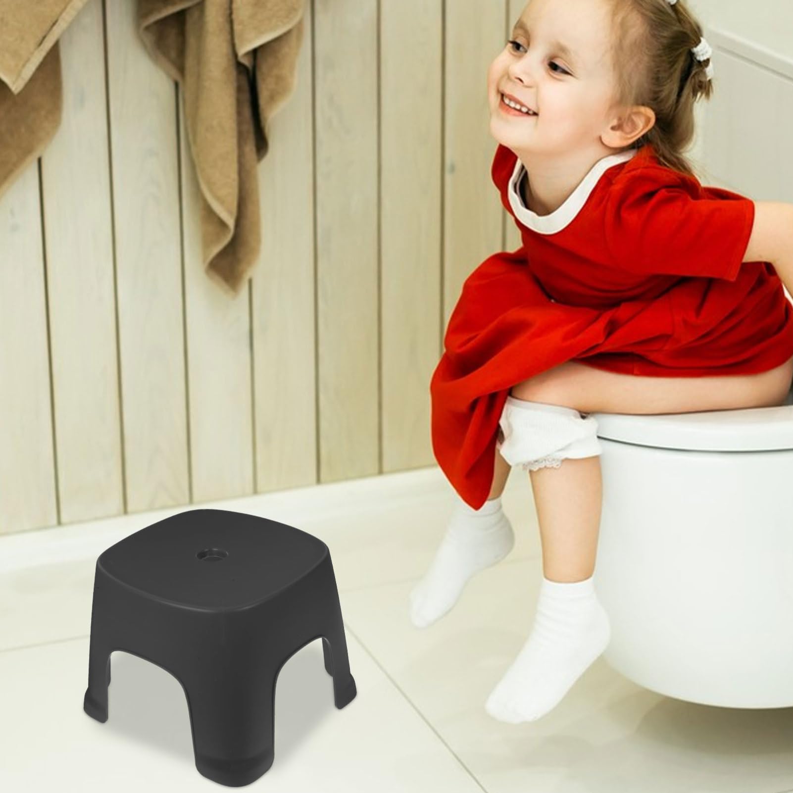 DECHOUS Low Stool Foot Stool Household Footstool Toddler Bathroom Step Nonslip Footstool Step for Toddlers Toilet Stool Toilet Stepping Stool Bathroom Stool Office PVC Aldult Step Stool