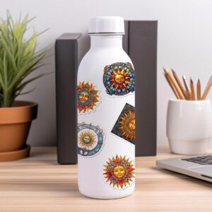 Pack 50 Pcs Sun and Moon Stickers for Water Bottles Waterproof Laptop Luggage Computer Scrapbooking Teens Adults Girls Boys Cute Funny Aesthetic Sticker Packs Small Vinyl Decals